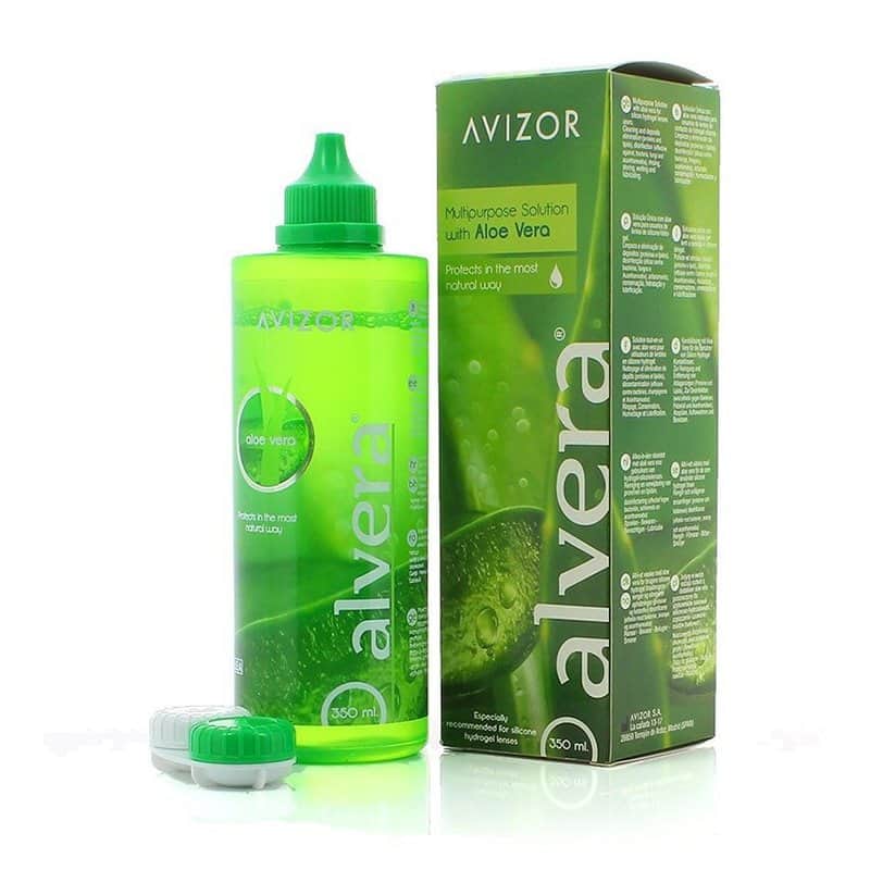 תמיסה גדולה Alvera-אלוורה 350ml מיוחדת לעדשות סיליקון הידרוגל